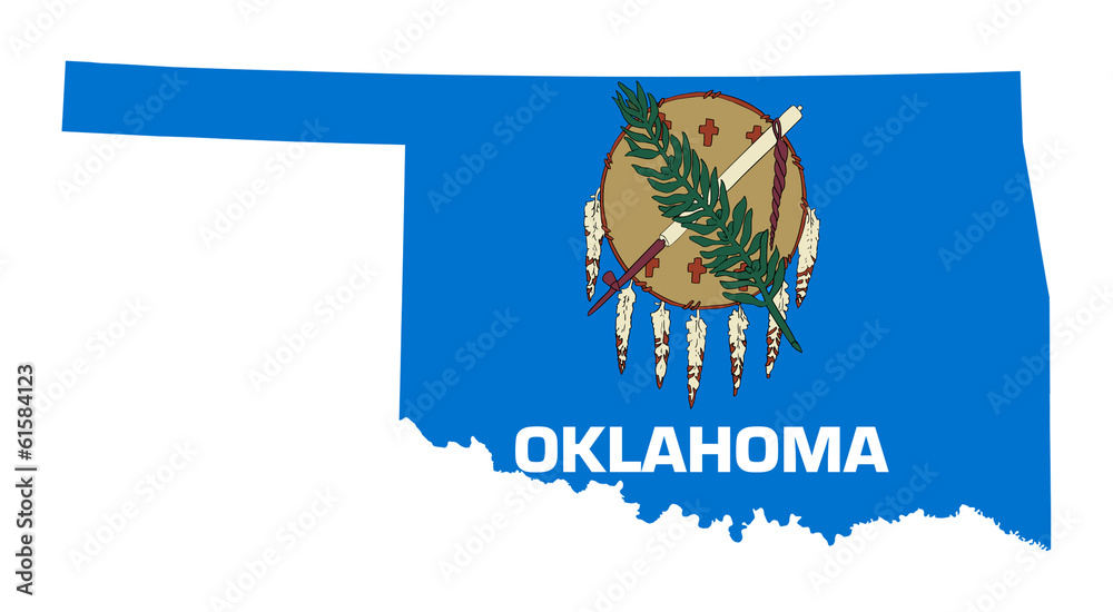 State of Oklahoma flag map Stock Illustration | Adobe Stock