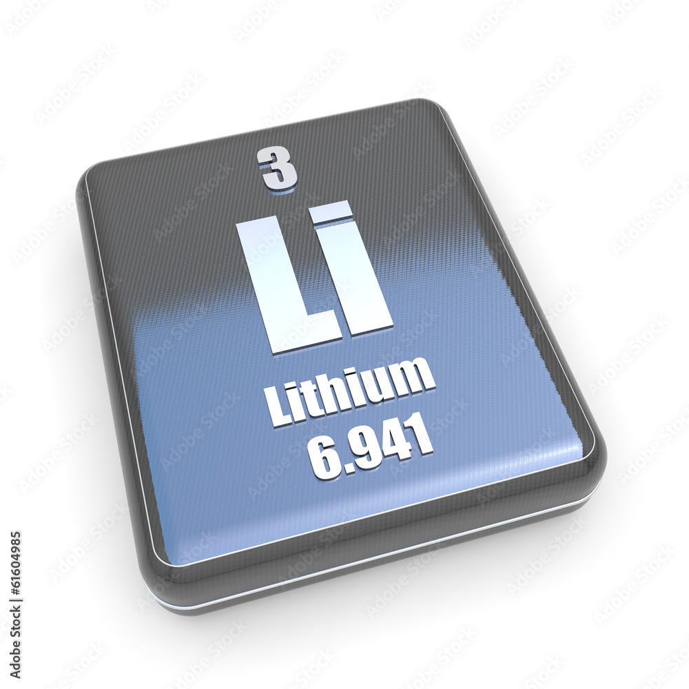 Lithium symbol from periodic table on a black box Stock Illustration ...