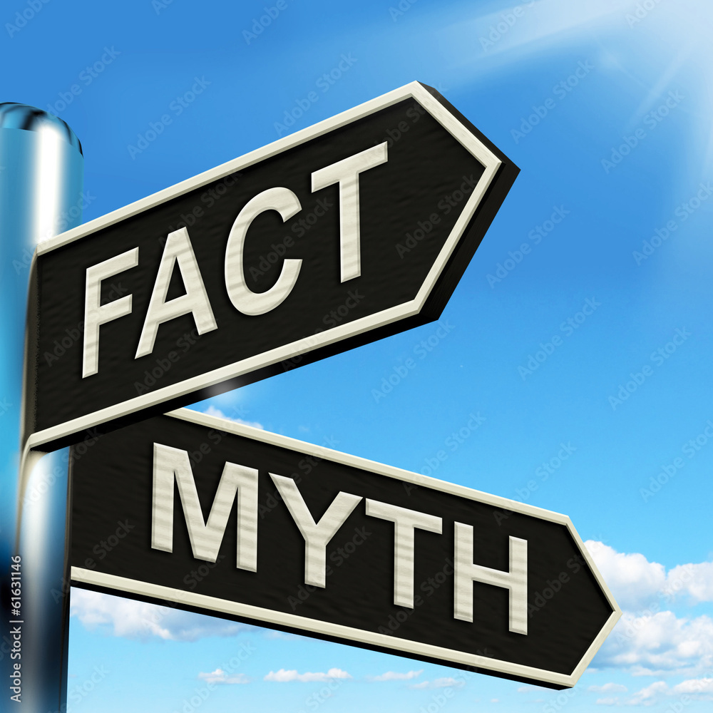 Fact Myth Signpost Means Correct Or Incorrect Information Stock ...