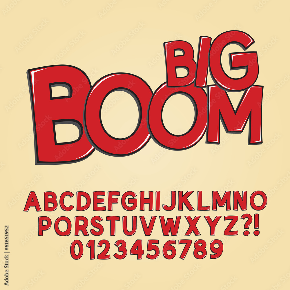 Abstract Boom Pop Art Font and Numbers, Eps 10 Vector Stock Vector ...