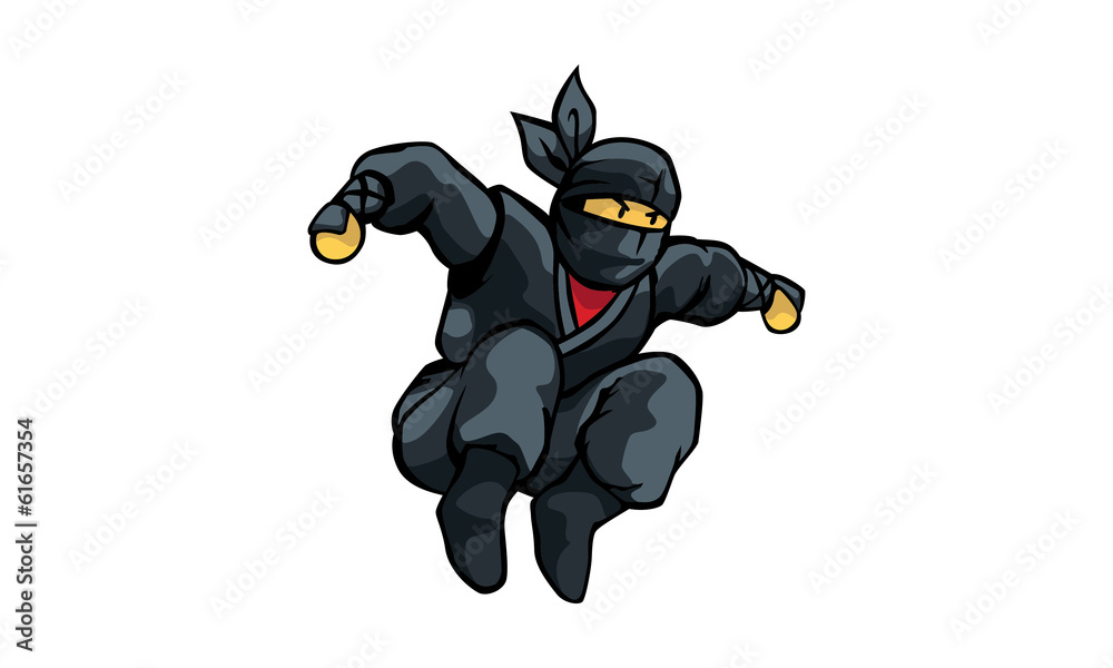 Ninja Jump Stock Vector | Adobe Stock