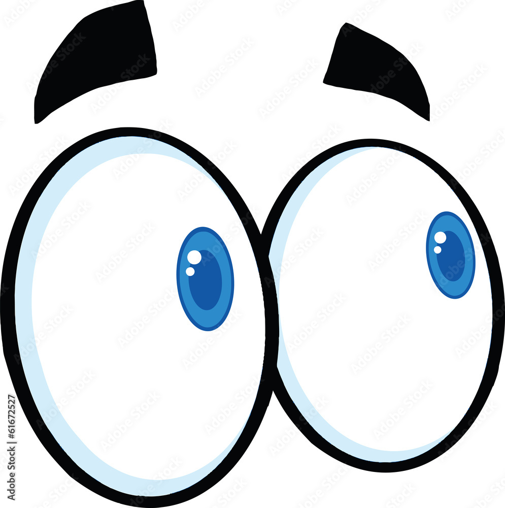 Looking Cartoon Eyes Illustration Isolated on white Stock Vector ...