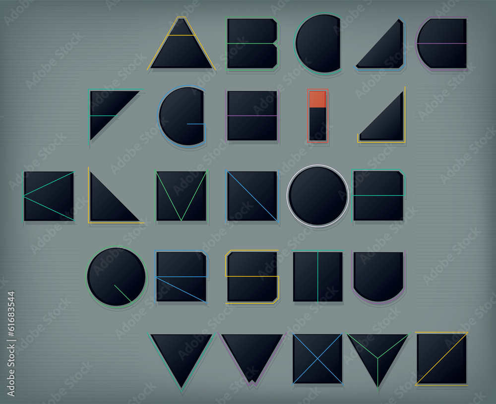 Geometric font Stock Vector | Adobe Stock