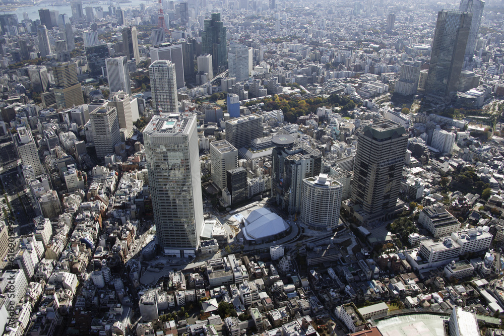 Aerial view of Akasaka areas Stock Photo | Adobe Stock