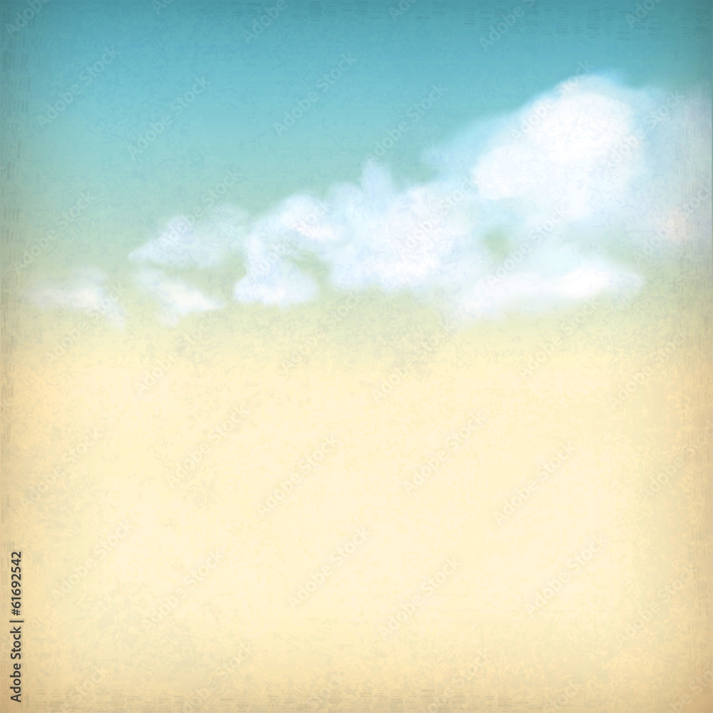Vintage sky clouds old paper textured background Stock Vector | Adobe Stock
