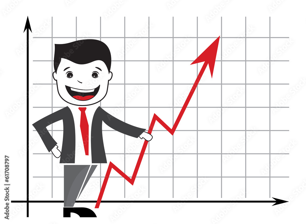 cartoon man with graph Stock Vector | Adobe Stock