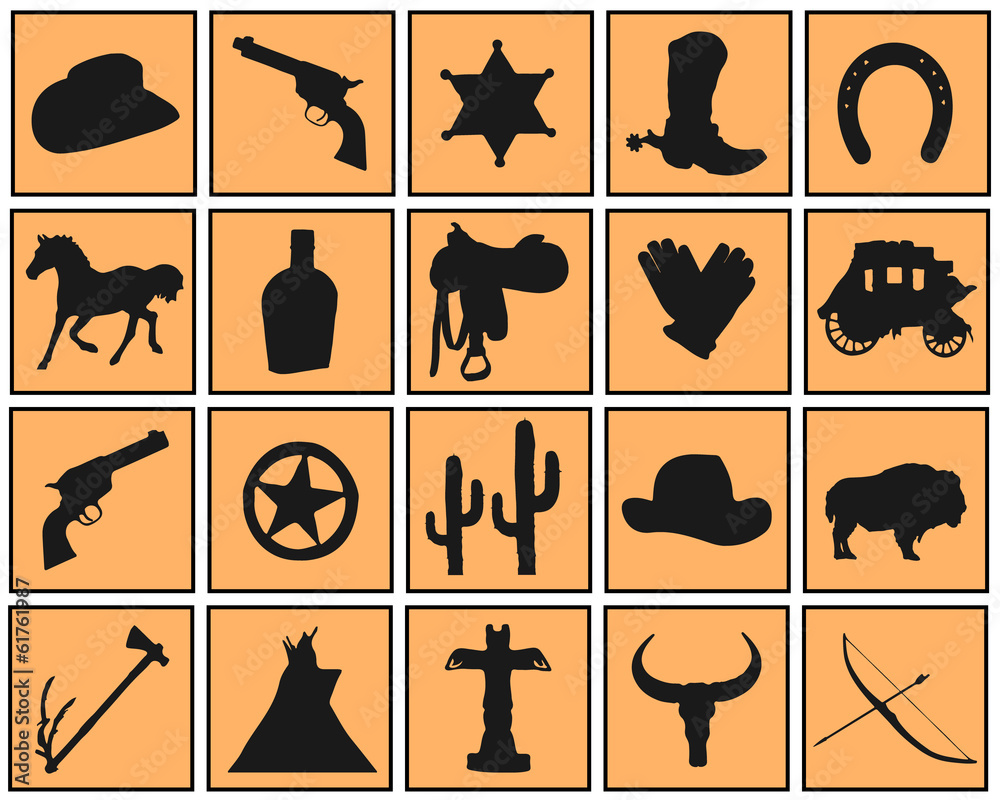western symbols Stock Vector | Adobe Stock