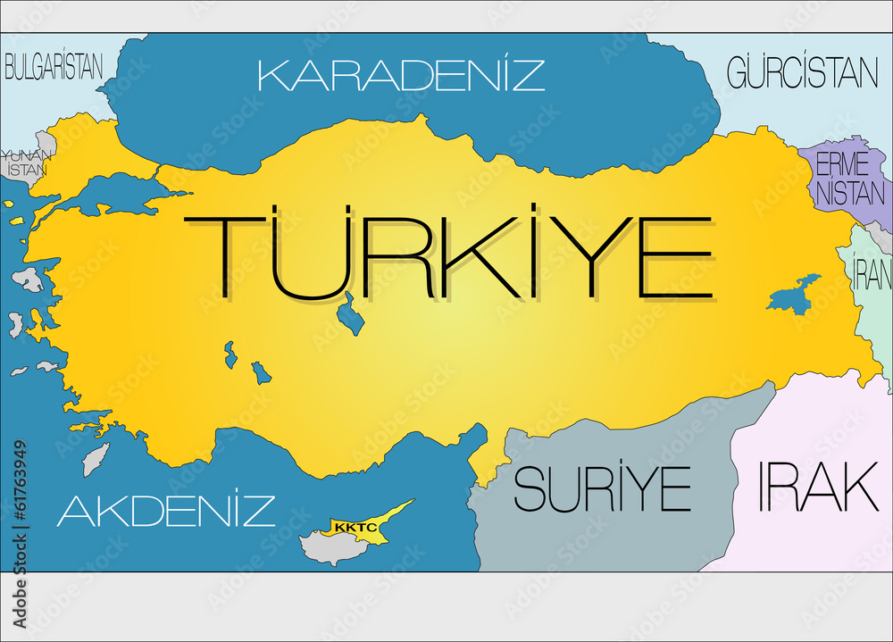 Türkiye haritası Stock Vector | Adobe Stock