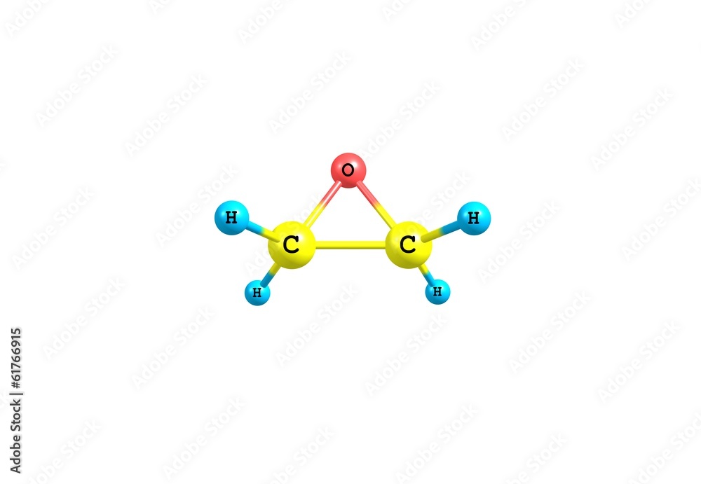 Oxirane molecular structure isolated on white Stock Illustration ...