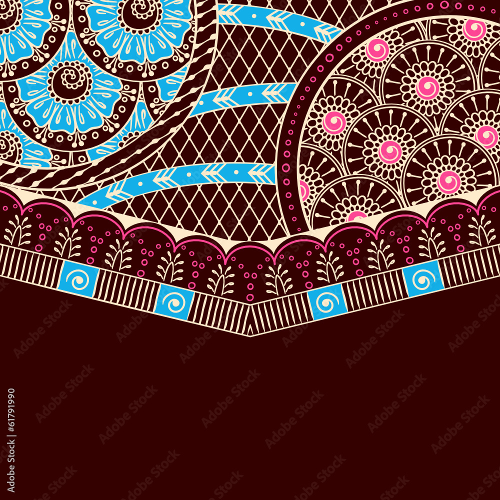 Simple brown background inspired by Indian mehndi designs Stock Vector ...