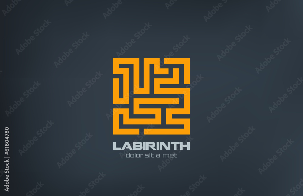 Logo Labyrinth vector icon design. Puzzle rebus concept Stock Vector ...