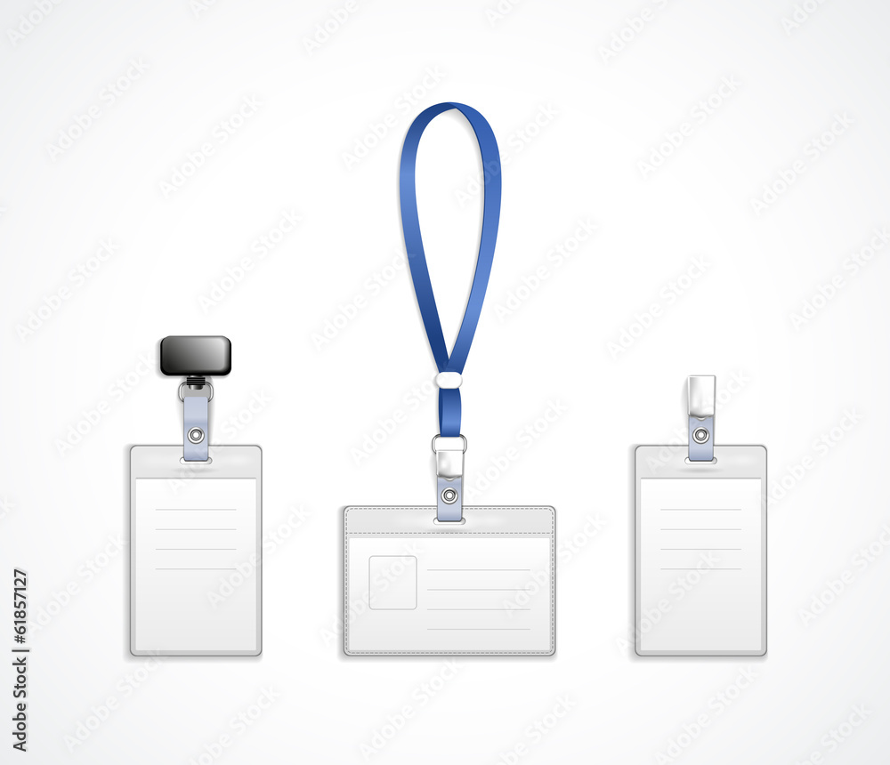 vector templates for name tag with lanyard Stock Vector | Adobe Stock