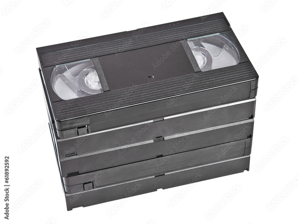 Stack of old VHS tapes on a white background Stock Photo | Adobe Stock