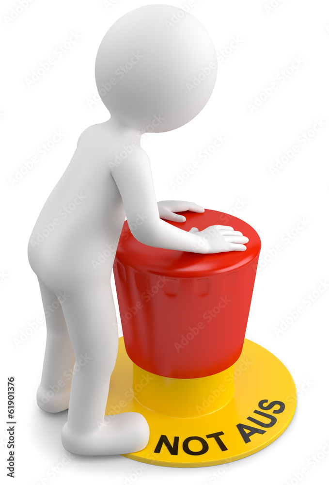 Männchen mit Notausknopf Stock-Illustration | Adobe Stock