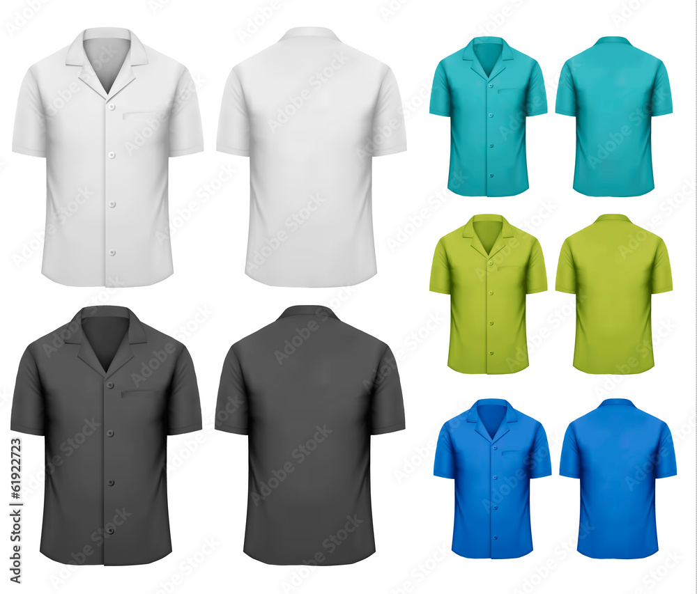 Set of white and black and colorful work clothes. Vector Stock Vector ...