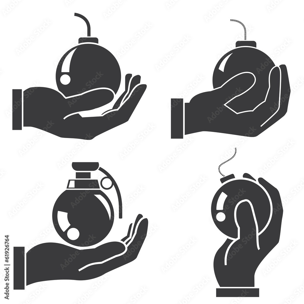 hand holding bomb Stock Vector | Adobe Stock