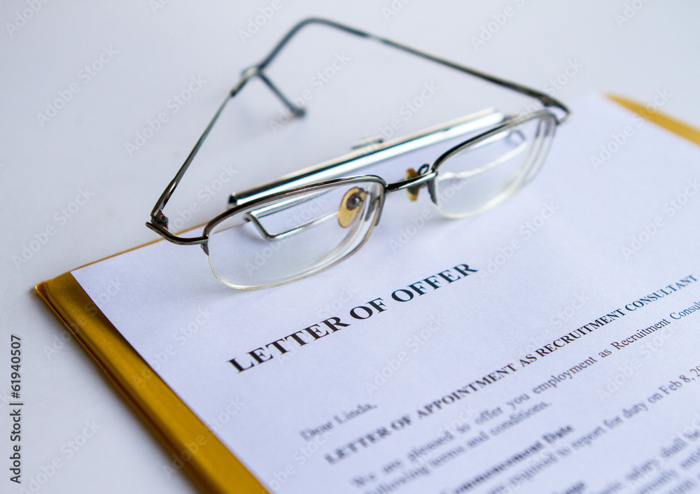 Letter of Offer Stock Photo | Adobe Stock