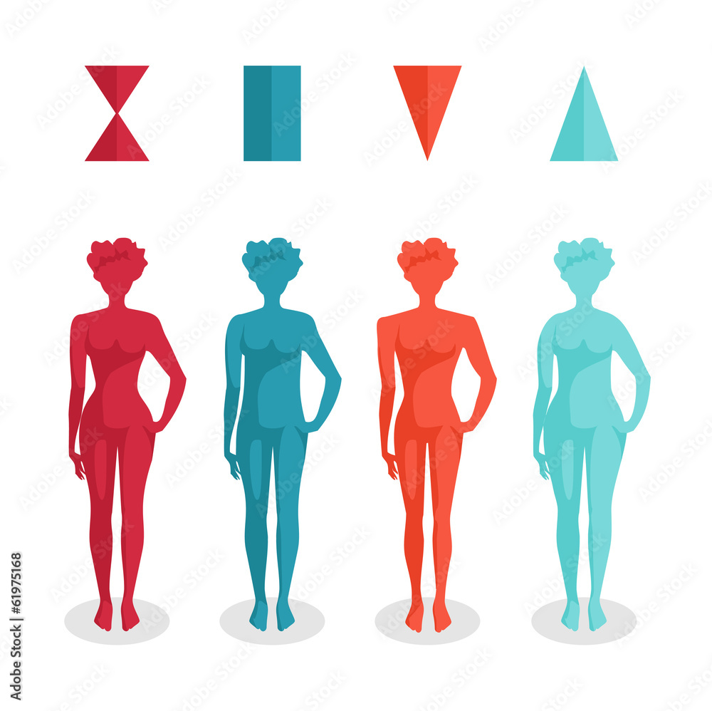 Female body shapes - four types vector de Stock | Adobe Stock