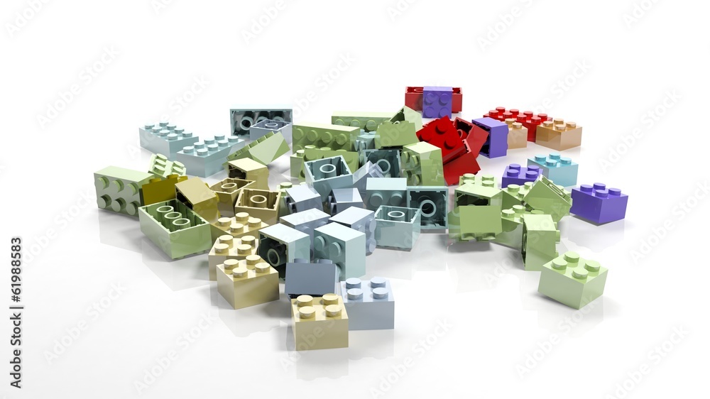 Pile of lego blocks isolated on white background Stock Illustration ...