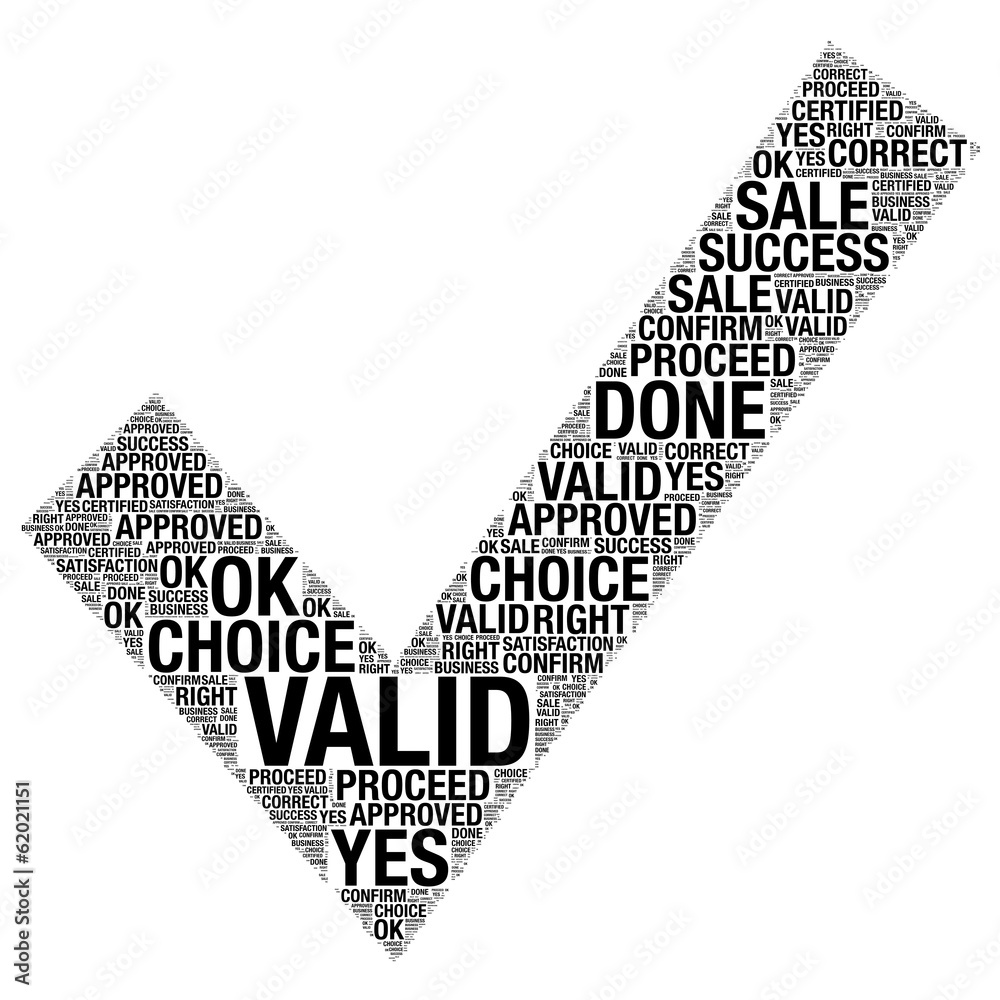 Words drawing as check mark symbol Stock Illustration | Adobe Stock