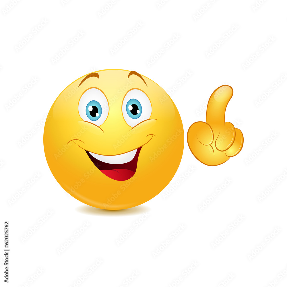 Emoticon making a point Stock Vector | Adobe Stock