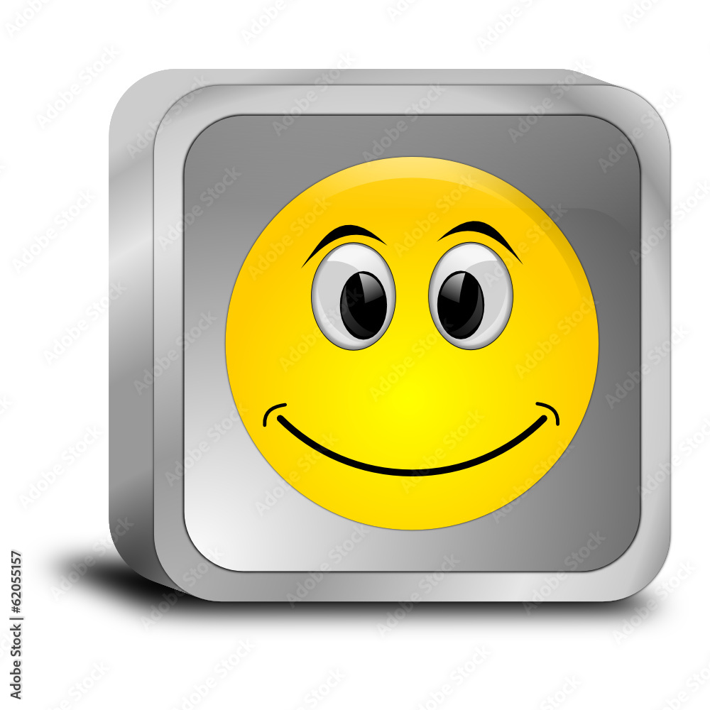 Smiley Button Stock Vector | Adobe Stock