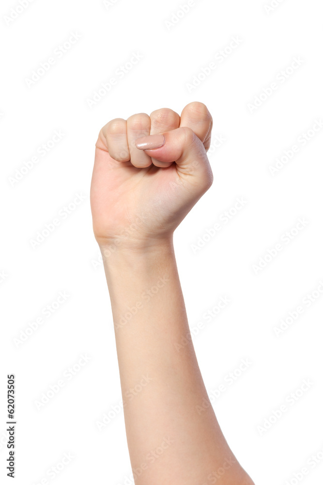 Female hand with a clenched fist isolated Stock Photo | Adobe Stock