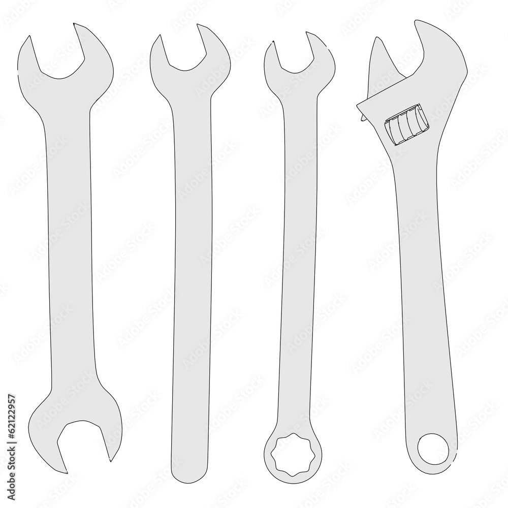 cartoon image of wrench tools Stock Photo | Adobe Stock