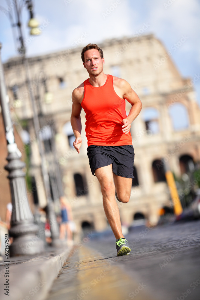 Runner - man running by Colosseum, Rome, Italy Stock Photo | Adobe Stock