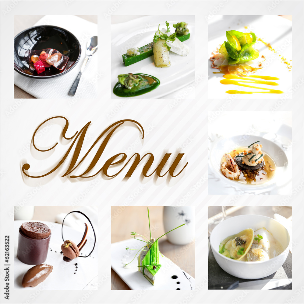 carte menu restaurant gastronomique 2 ภาพถ่ายสต็อก | Adobe Stock