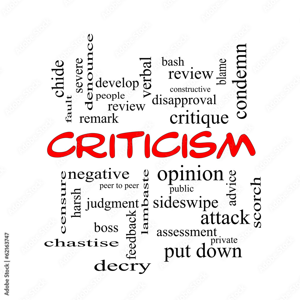 Criticism Word Cloud Concept in red caps Stock Illustration | Adobe Stock