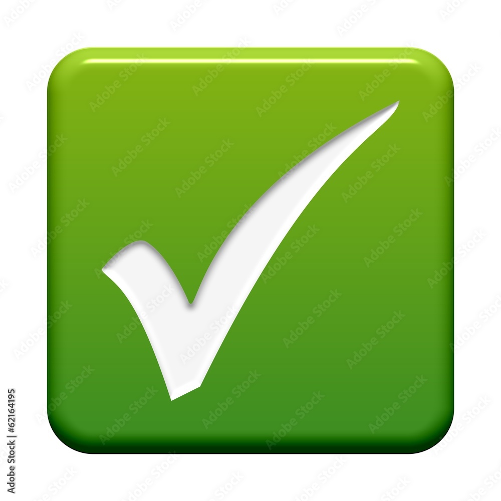 Grüner Button: Haken Stock-Illustration | Adobe Stock