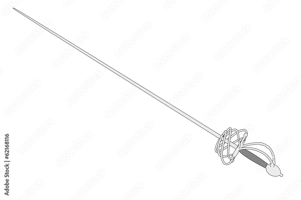 cartoon image of rapier weapon Stock Illustration | Adobe Stock