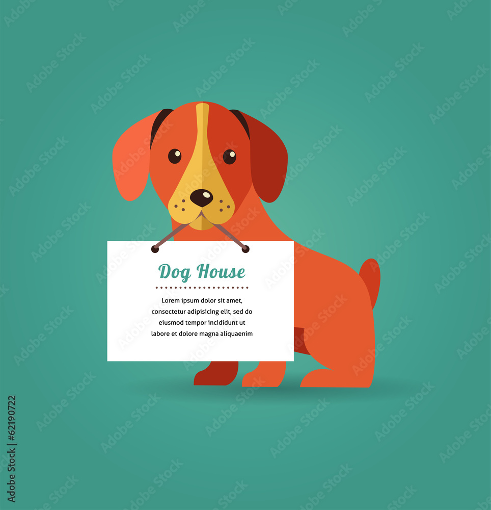 Dog with text sign Stock Vector | Adobe Stock