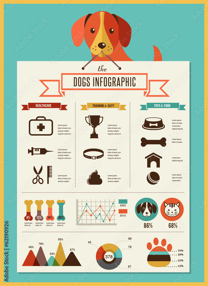 Dogs infographic and icon set Stock Vector | Adobe Stock