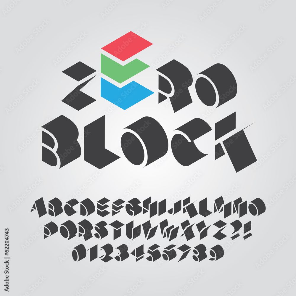 Abstract Black Font and Numbers, Eps 10 Vector Stock Vector | Adobe Stock