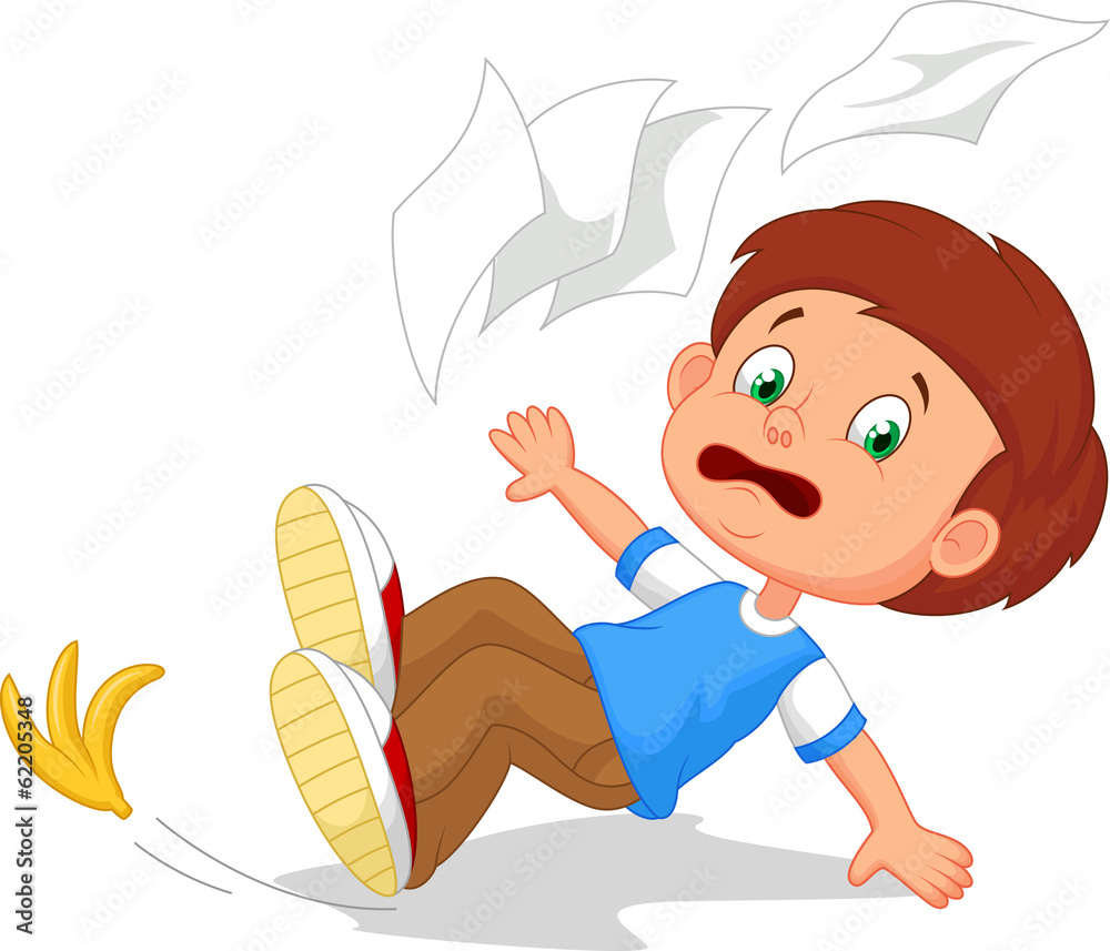 Cartoon boy fall down Stock Vector | Adobe Stock