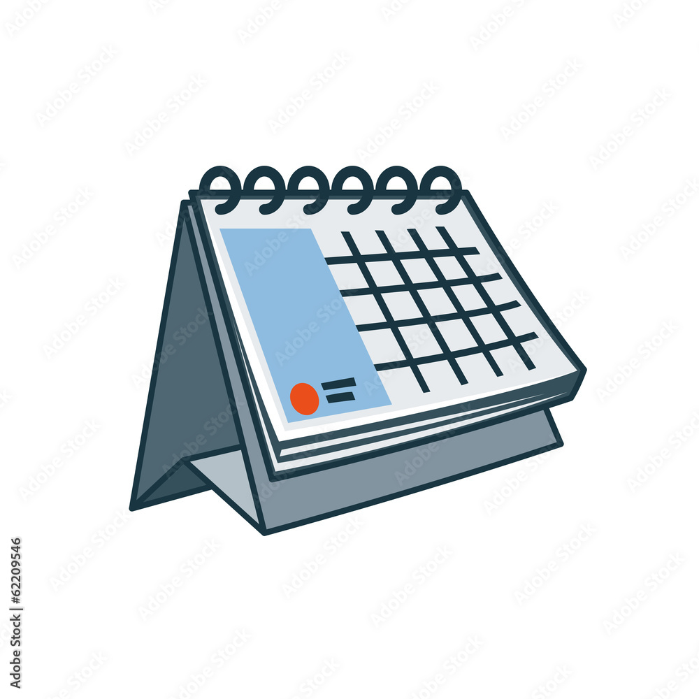 Table calendar icon in cartoon style Stock Vector | Adobe Stock