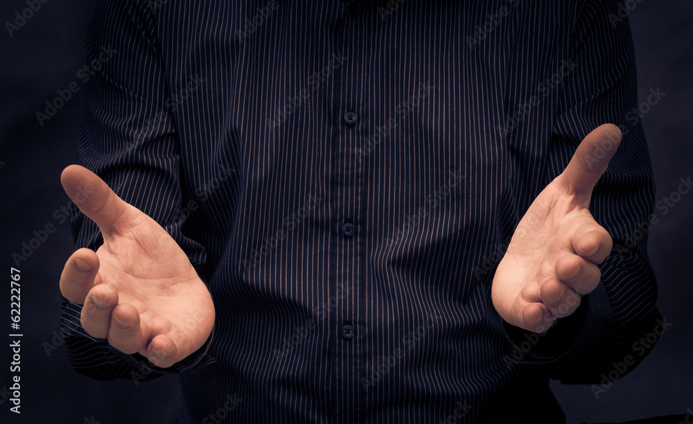 Man gesturing speech showing Stock Photo | Adobe Stock