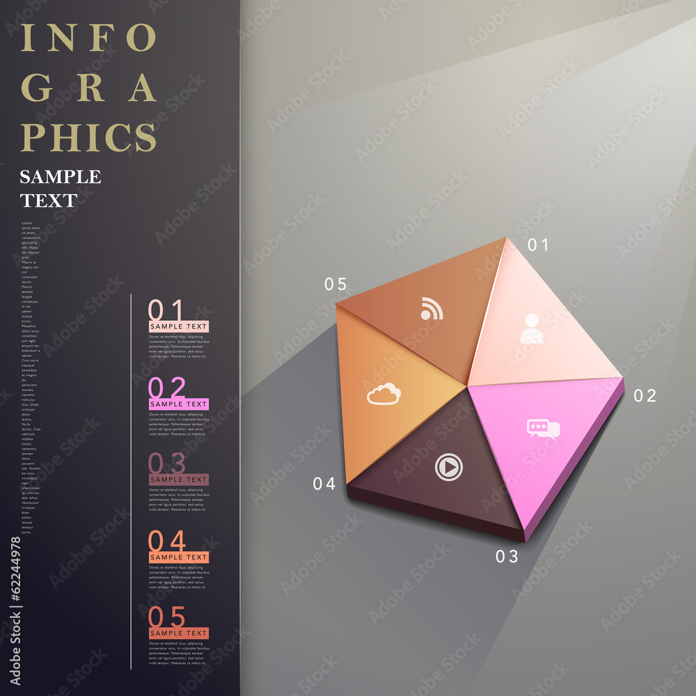abstract pentagon chart infographics Stock Vector | Adobe Stock
