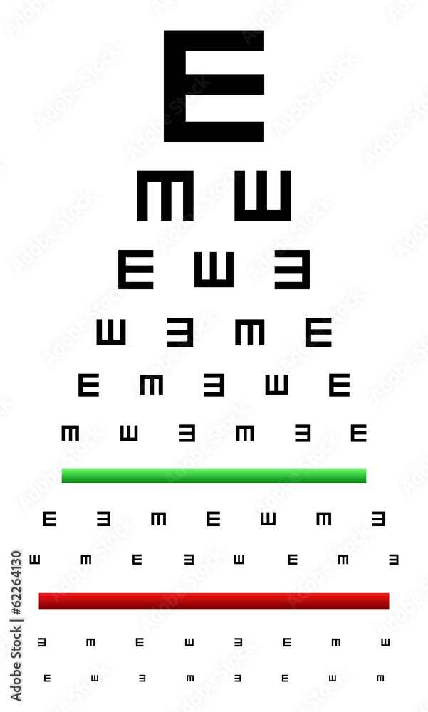 Snellen Eye Chart Test Used In Young Children Stock Vector | Adobe Stock