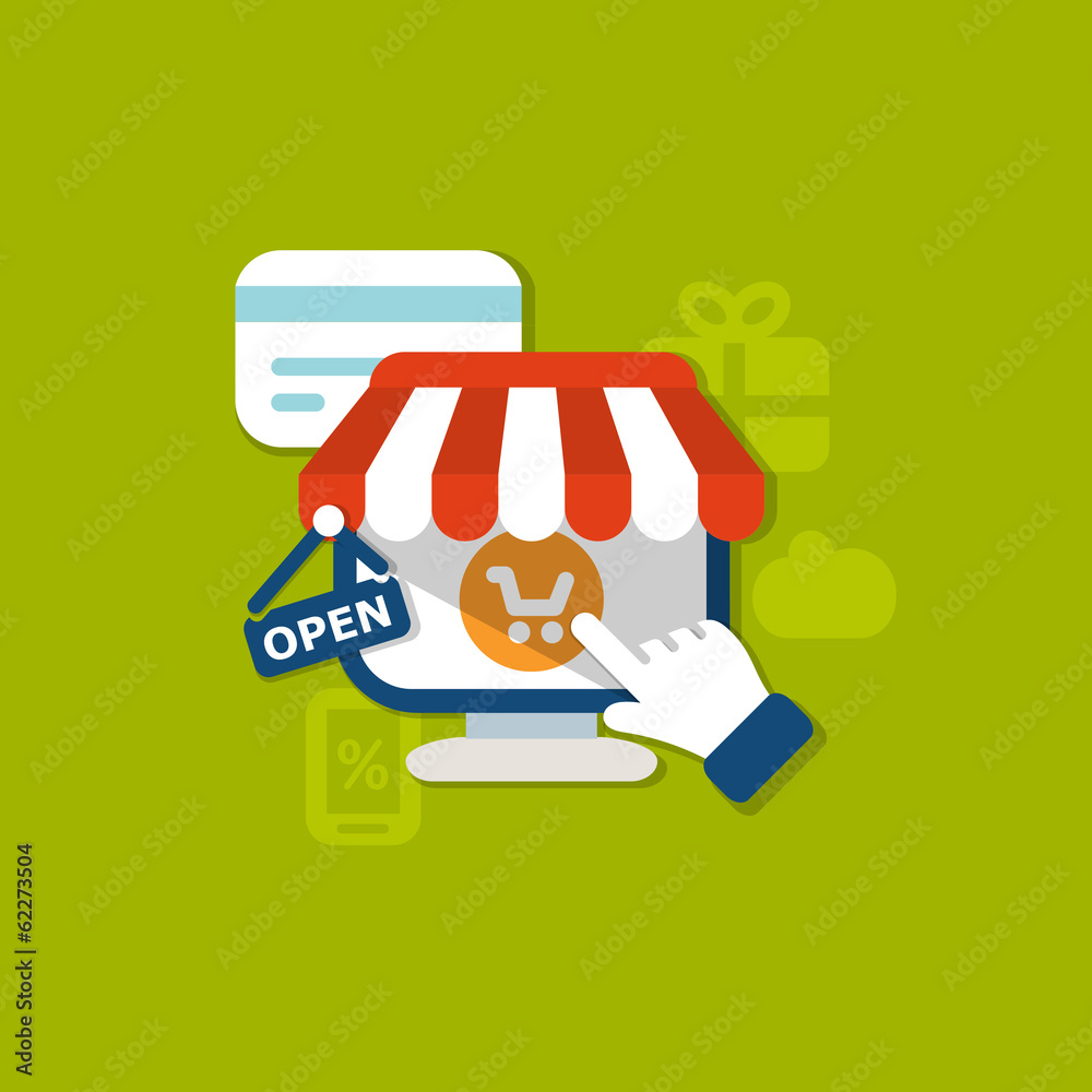 flat shopping background Stock Vector | Adobe Stock