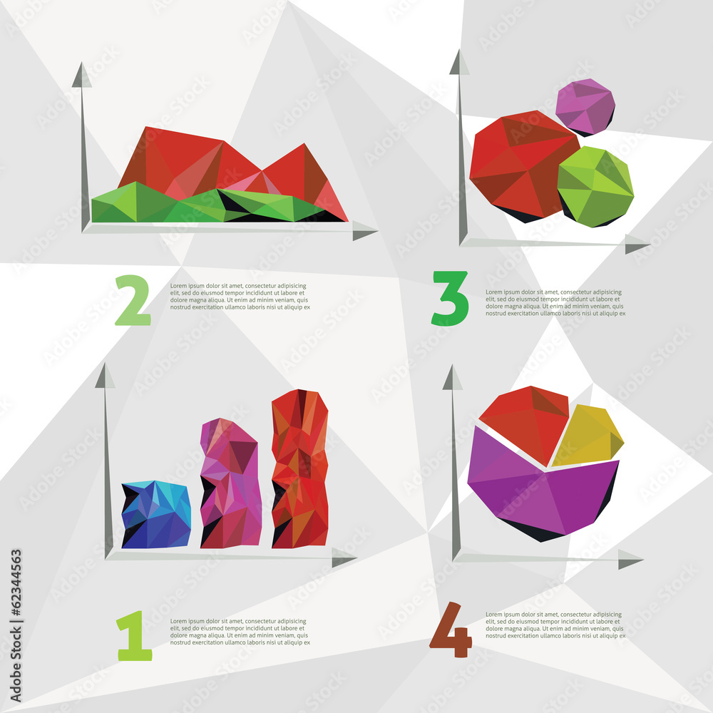 polygon chart set Stock Vector | Adobe Stock