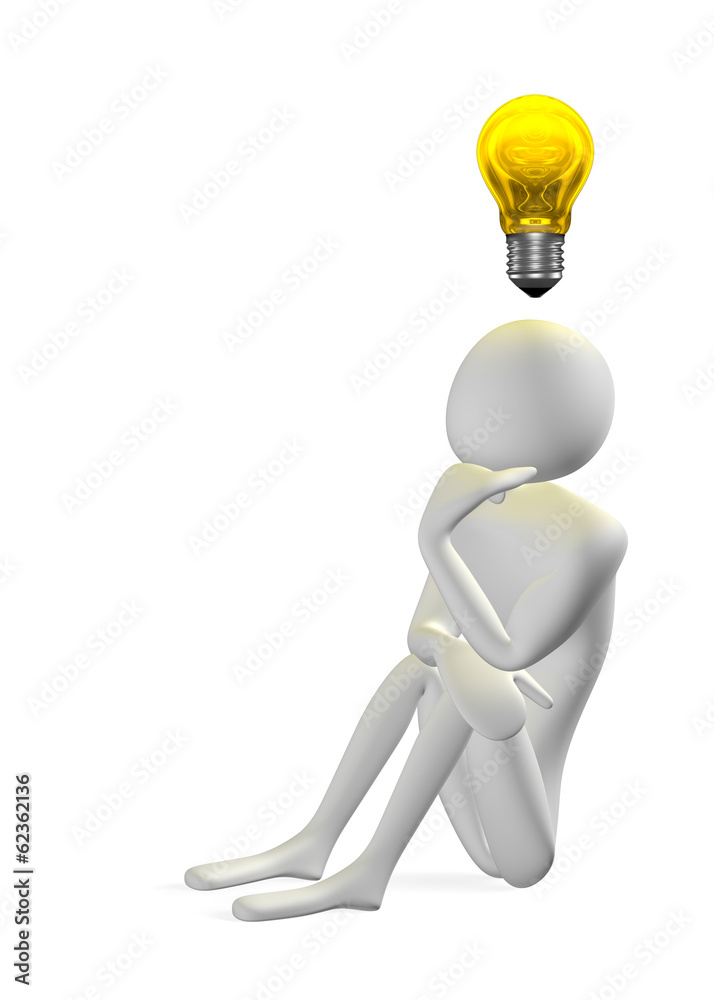 Person Thinking Light Bulb