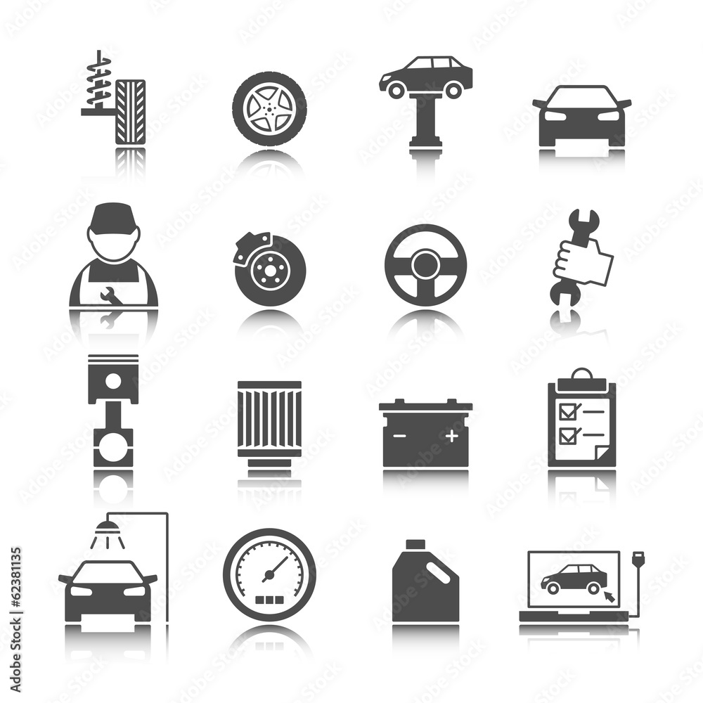 Car Auto Service Icons Set Stock-Vektorgrafik | Adobe Stock