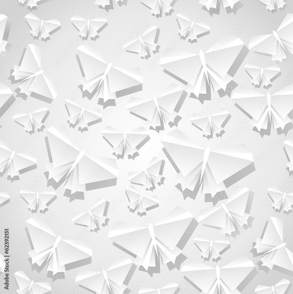 Origami background. Paper is transformed to butterflies. Stock Vector ...