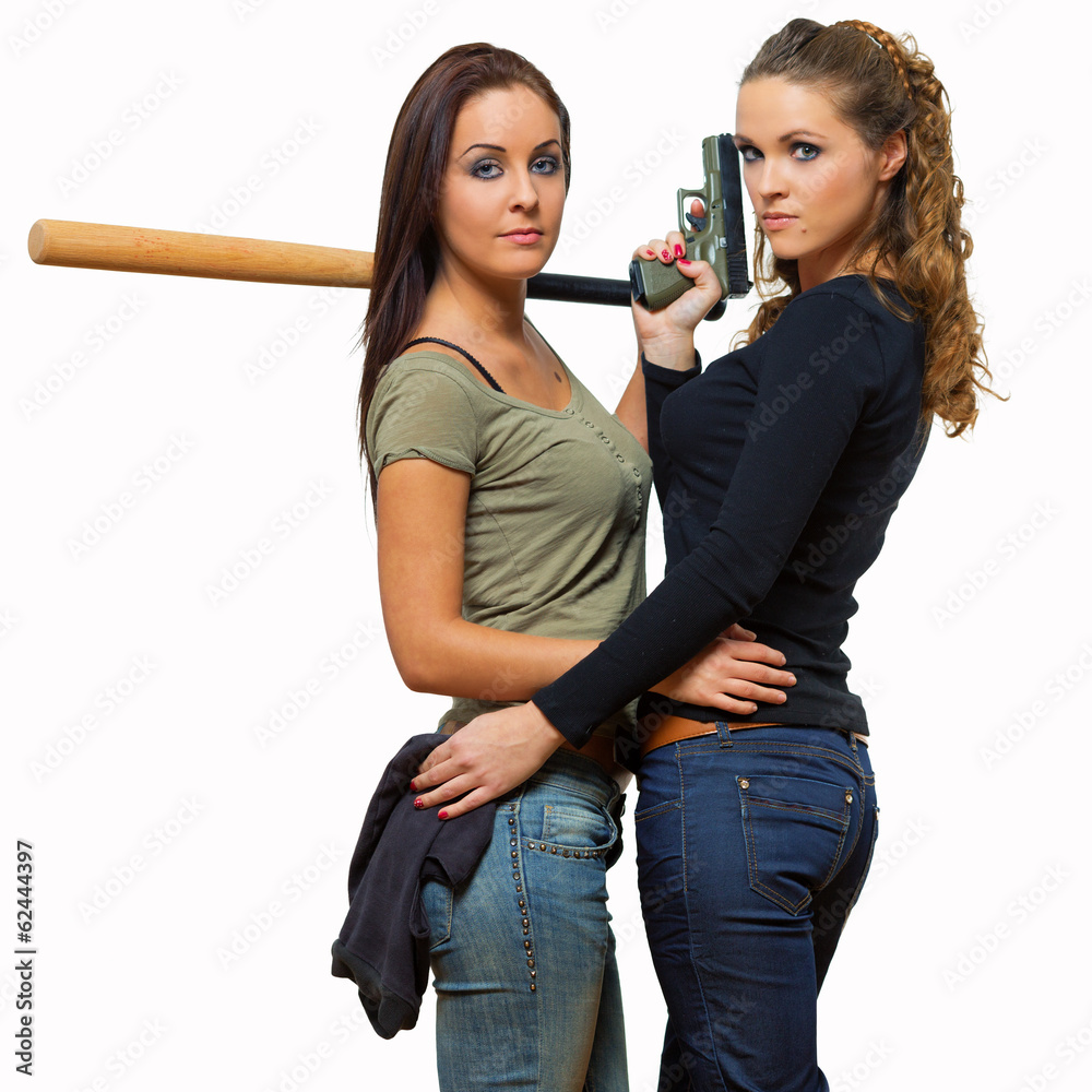 Sexy girls with weapons Stock Photo | Adobe Stock