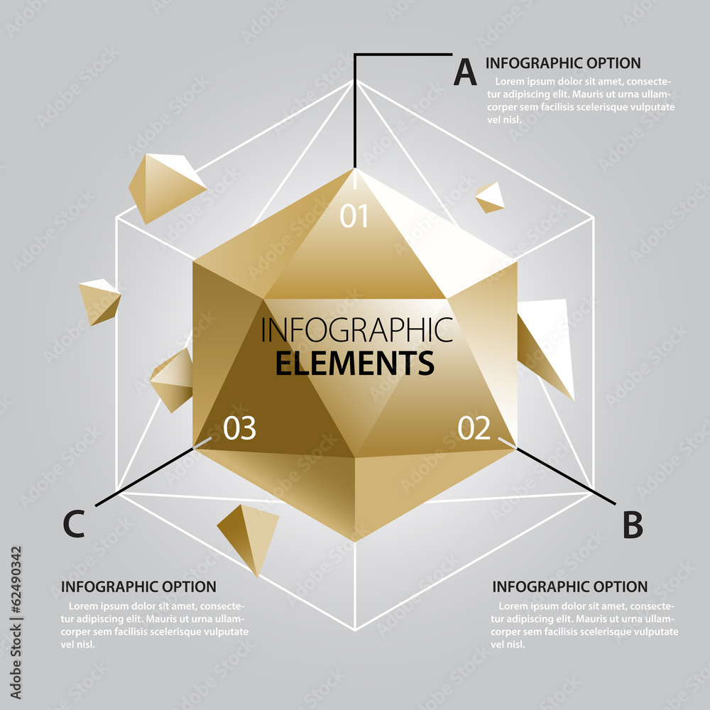 Polyhedron Infographics Template. Stock Vector | Adobe Stock