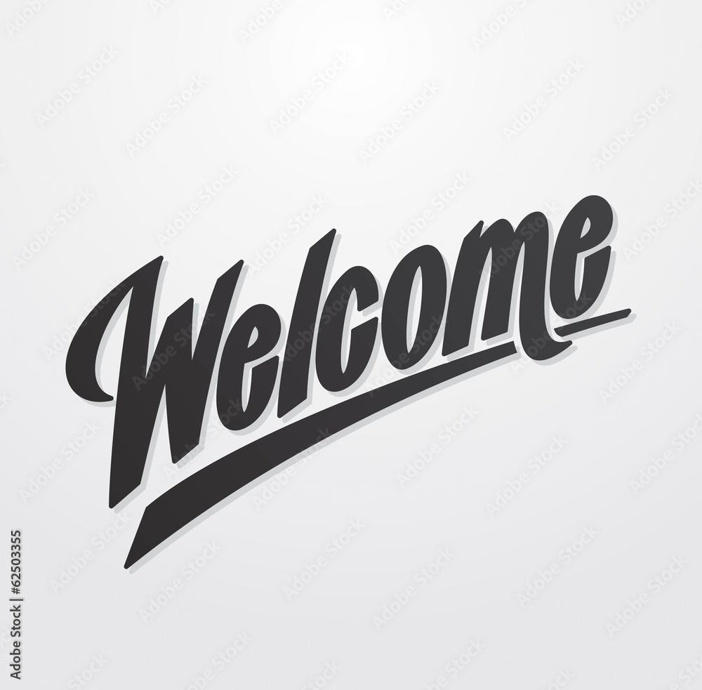 Welcome hand written lettering. Vector calligraphy Stock Vector | Adobe ...