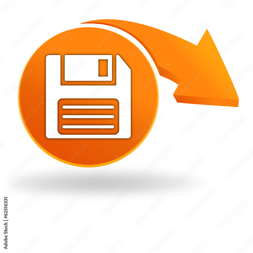 enregistrer sur bouton orange Stock Vector | Adobe Stock